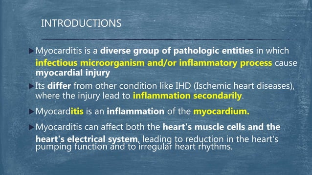 Myocarditis | PPTX | Heart and Cardiovascular Diseases | Diseases and ...