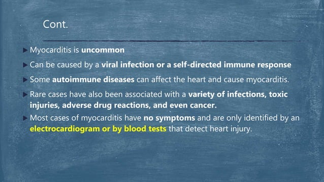 Myocarditis | PPTX | Heart and Cardiovascular Diseases | Diseases and ...