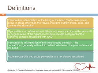 Myocarditis & Pericarditis Diagnosis and Management | PPTX