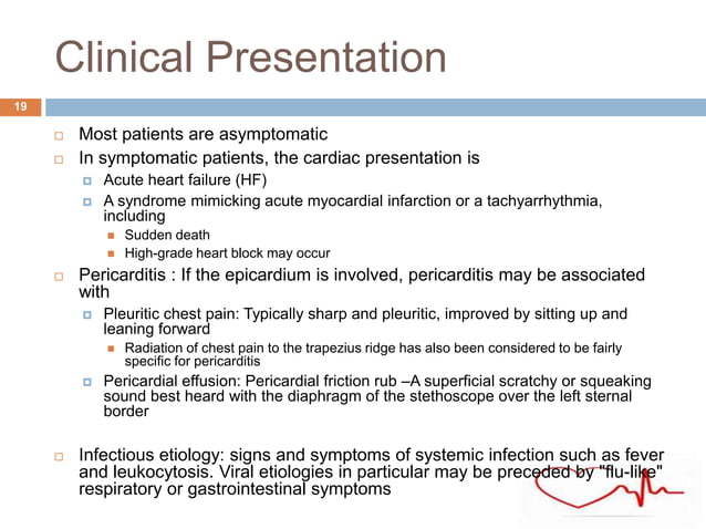 Myocarditis & Pericarditis Diagnosis and Management | PPT