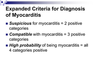 any inflammation of the myocardium -myocarditis | PPT