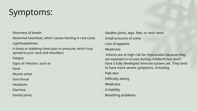hospital therapy cardiac myocarditis pptx. | PPT