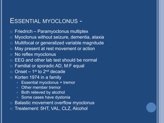 Myoclonus | PPTX