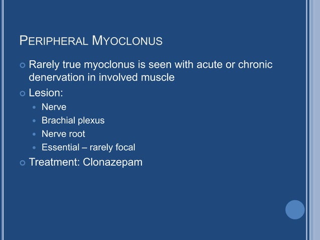Myoclonus | PPTX