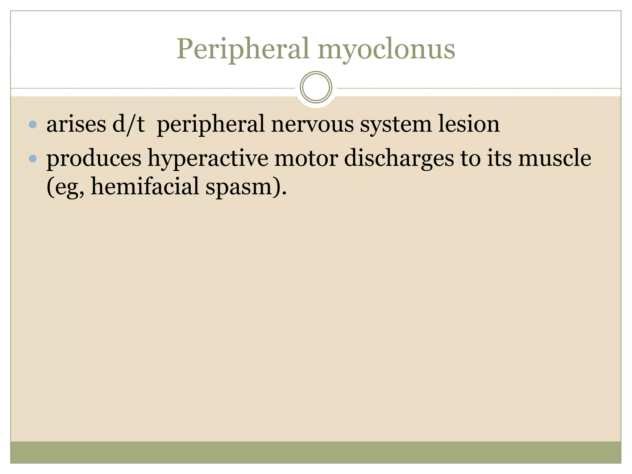 Myoclonus | PPTX
