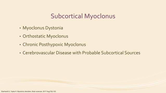 Myoclonus | PPTX | Brain and Nervous System Disorders | Diseases and ...