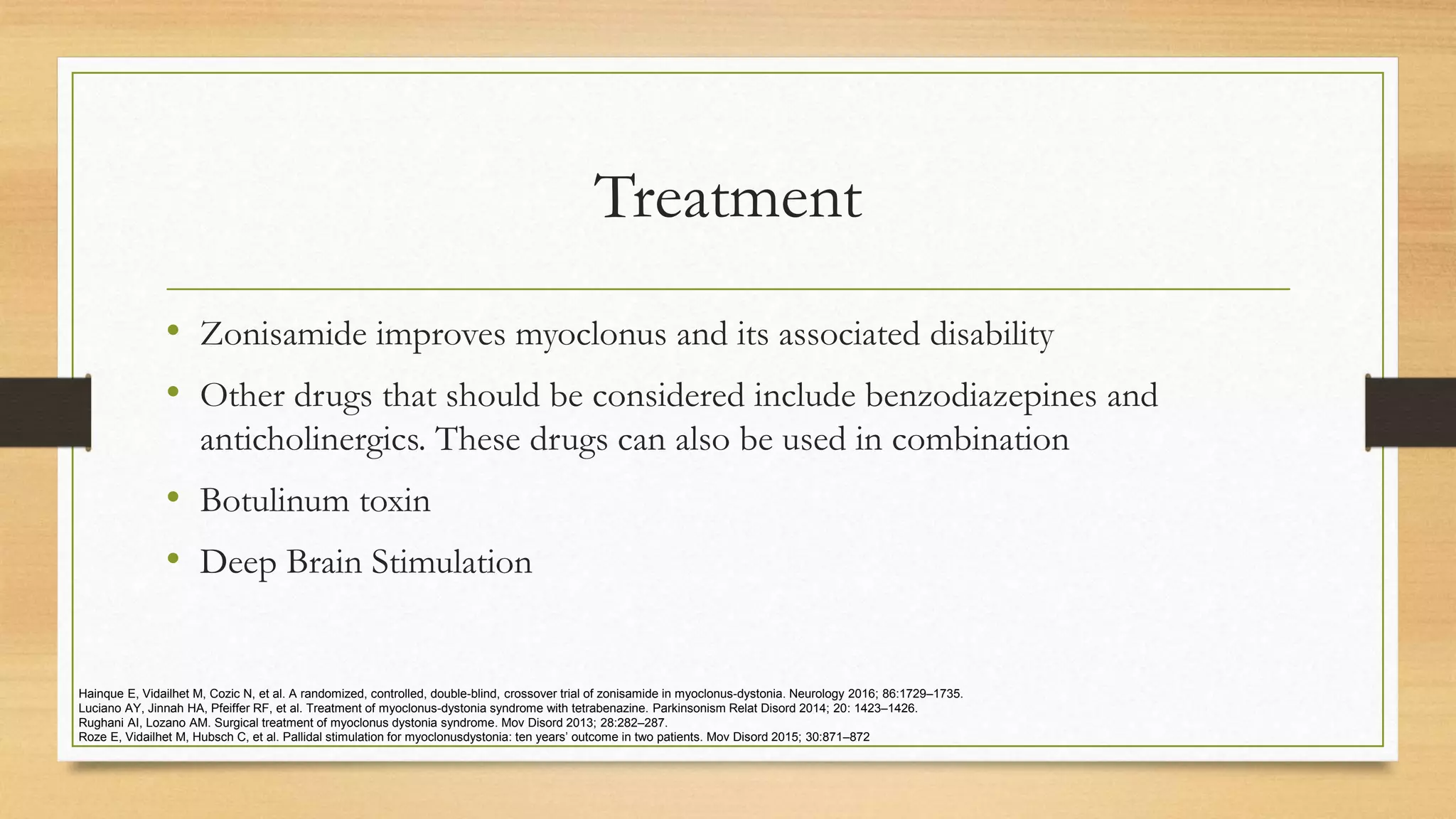 Myoclonus Dystonia | PPTX