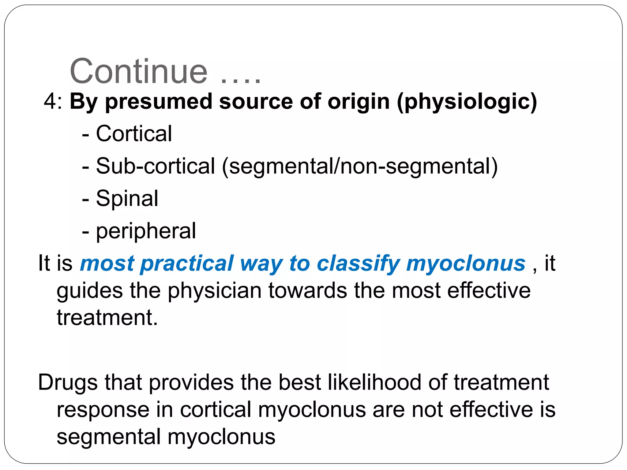 Myoclonus seizure | PPTX
