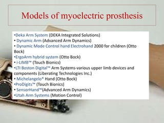 Myoelectric prosthesis | PPTX