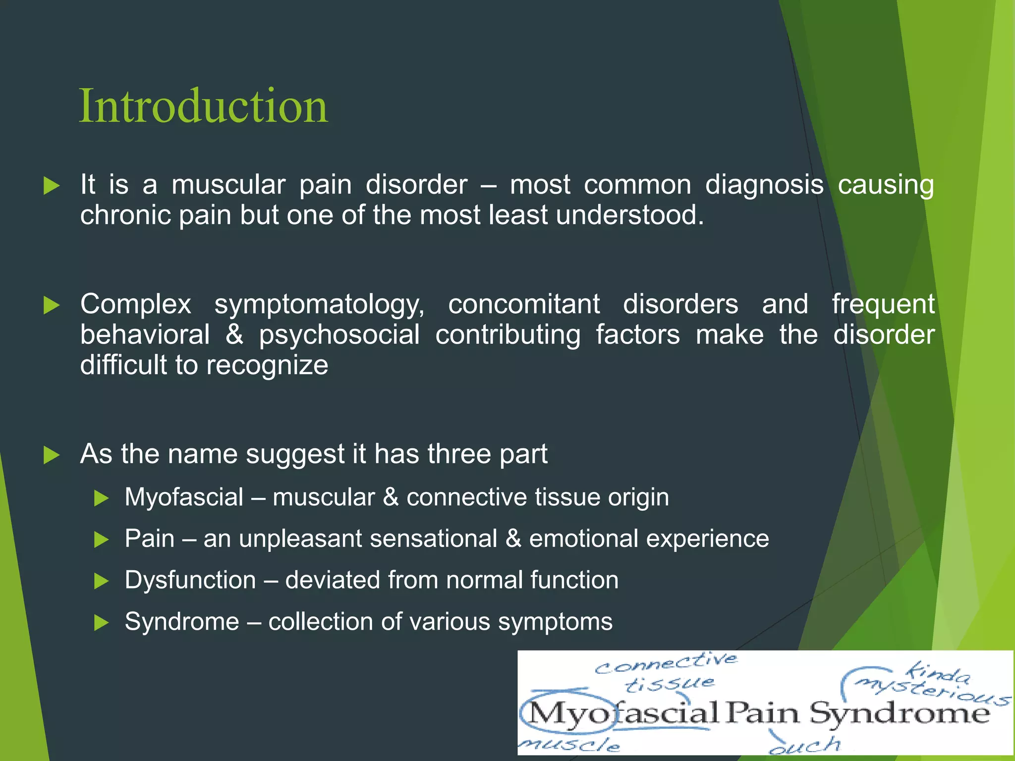 Myofacial pain dysfunction syndrome anindya | PPTX