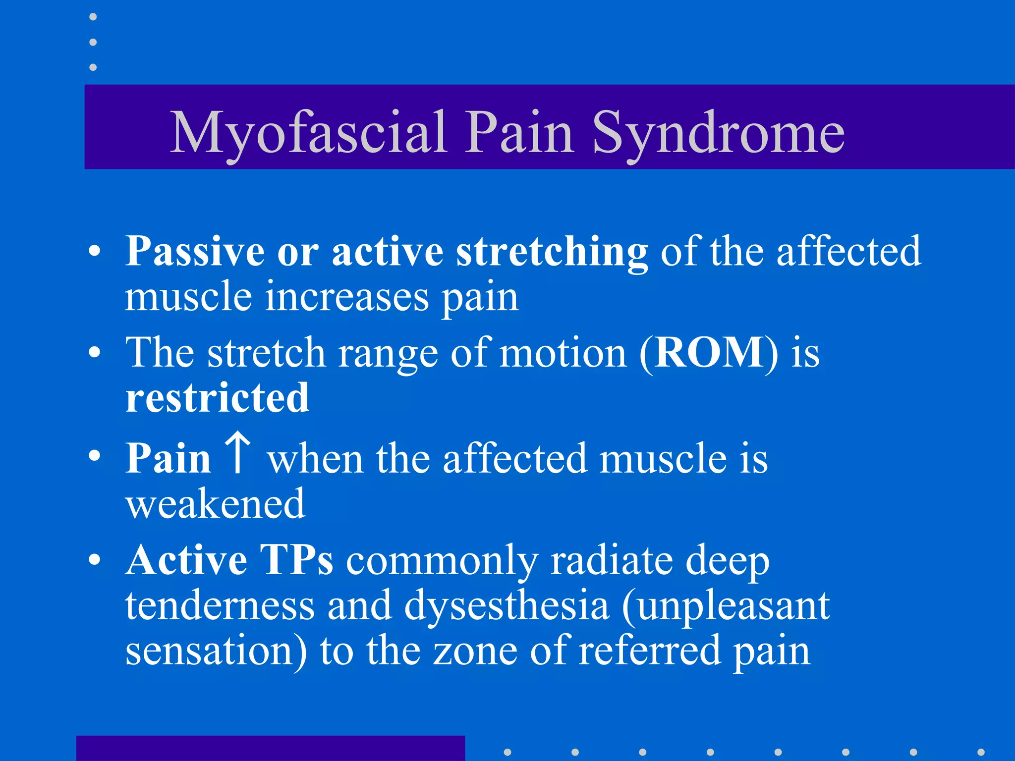 Myofascial Pain Syndrome | PPT | Physical Therapy | Wellness