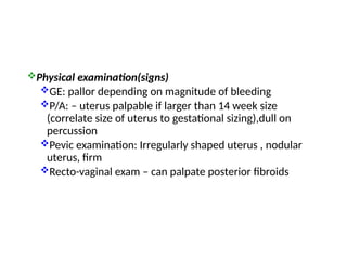 uterine fibroids at glance covering all types | PPTX