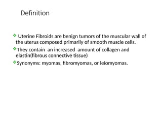 uterine fibroids at glance covering all types | PPT