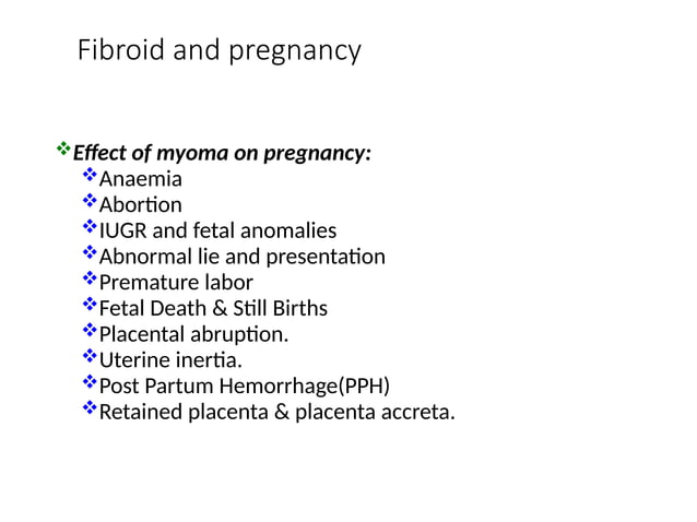 uterine fibroids at glance covering all types | PPT