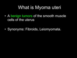Myoma Uteri | PPT
