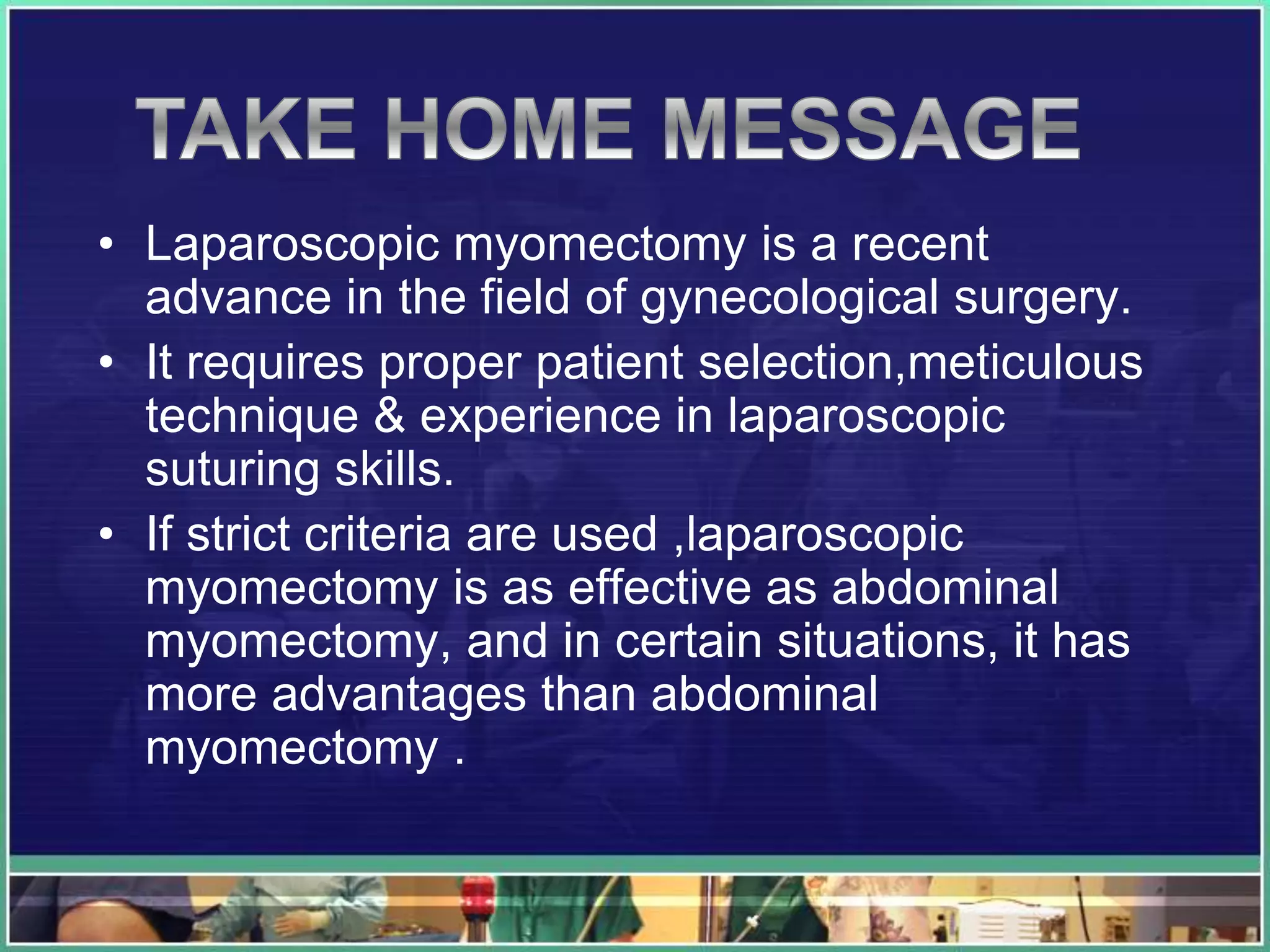 Myomectomy laparoscopic-vs-laparotomy 2 | PPT
