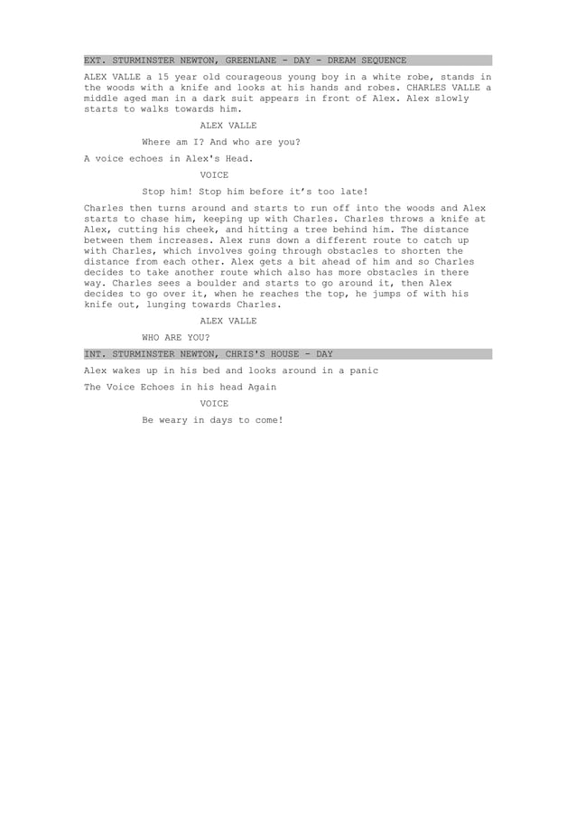 My opening sequence script | PDF