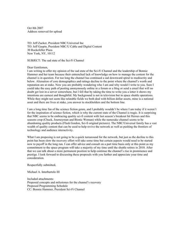 My open letter to nbc | DOC | History | Genres