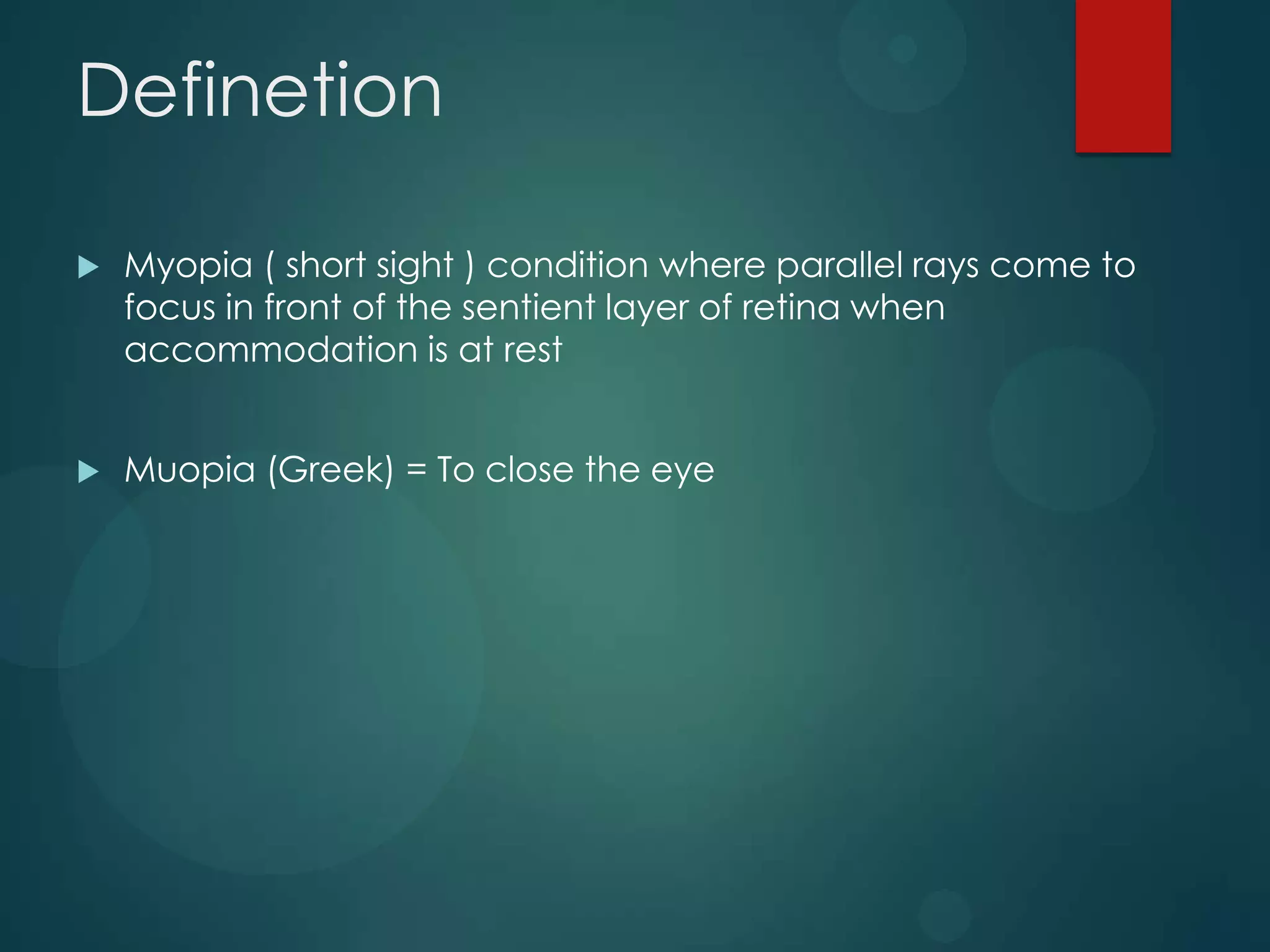 Myopia refractive error | PPTX