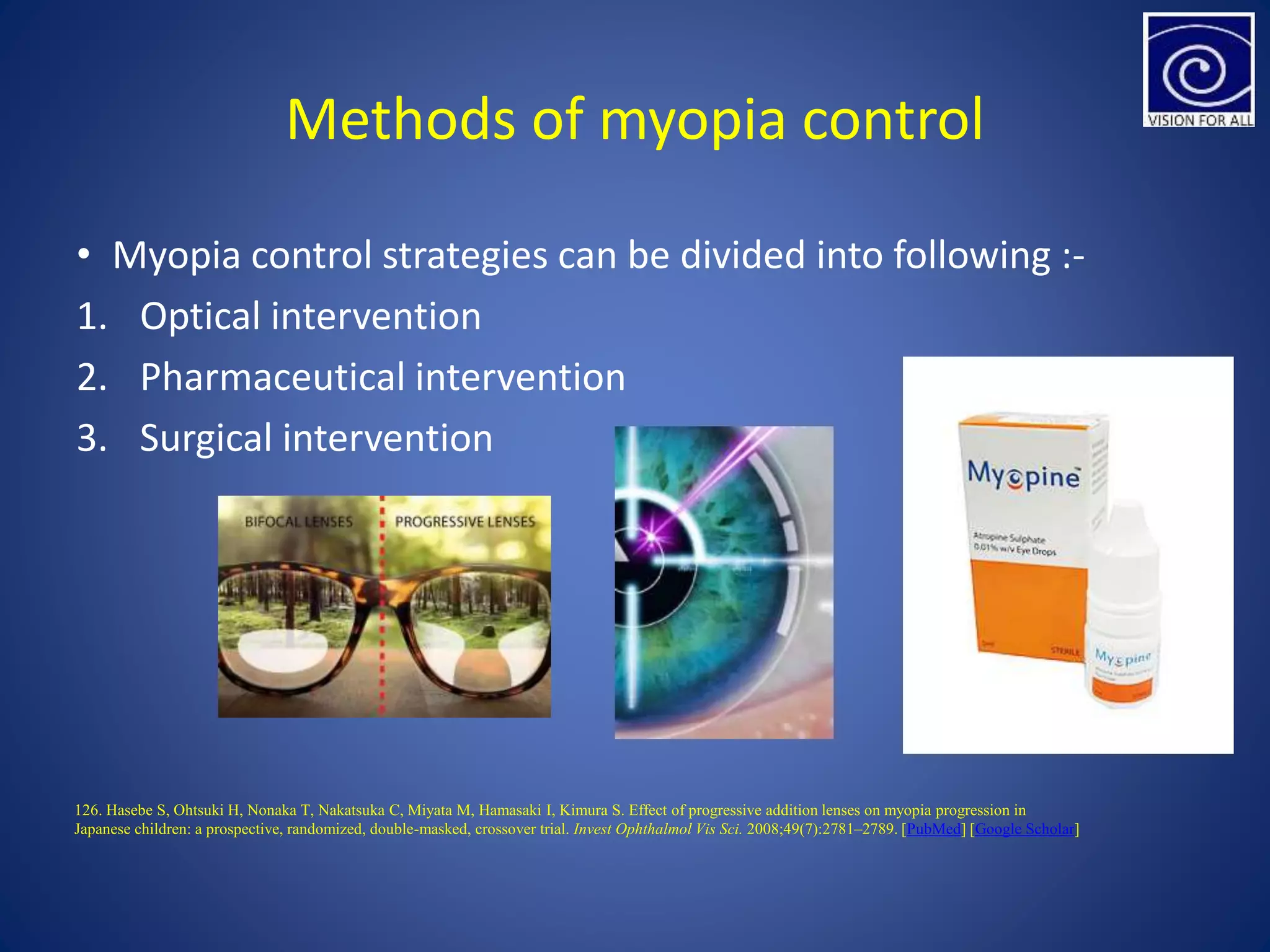 Myopia classification ,prevalence , pathological myopia & its control ...