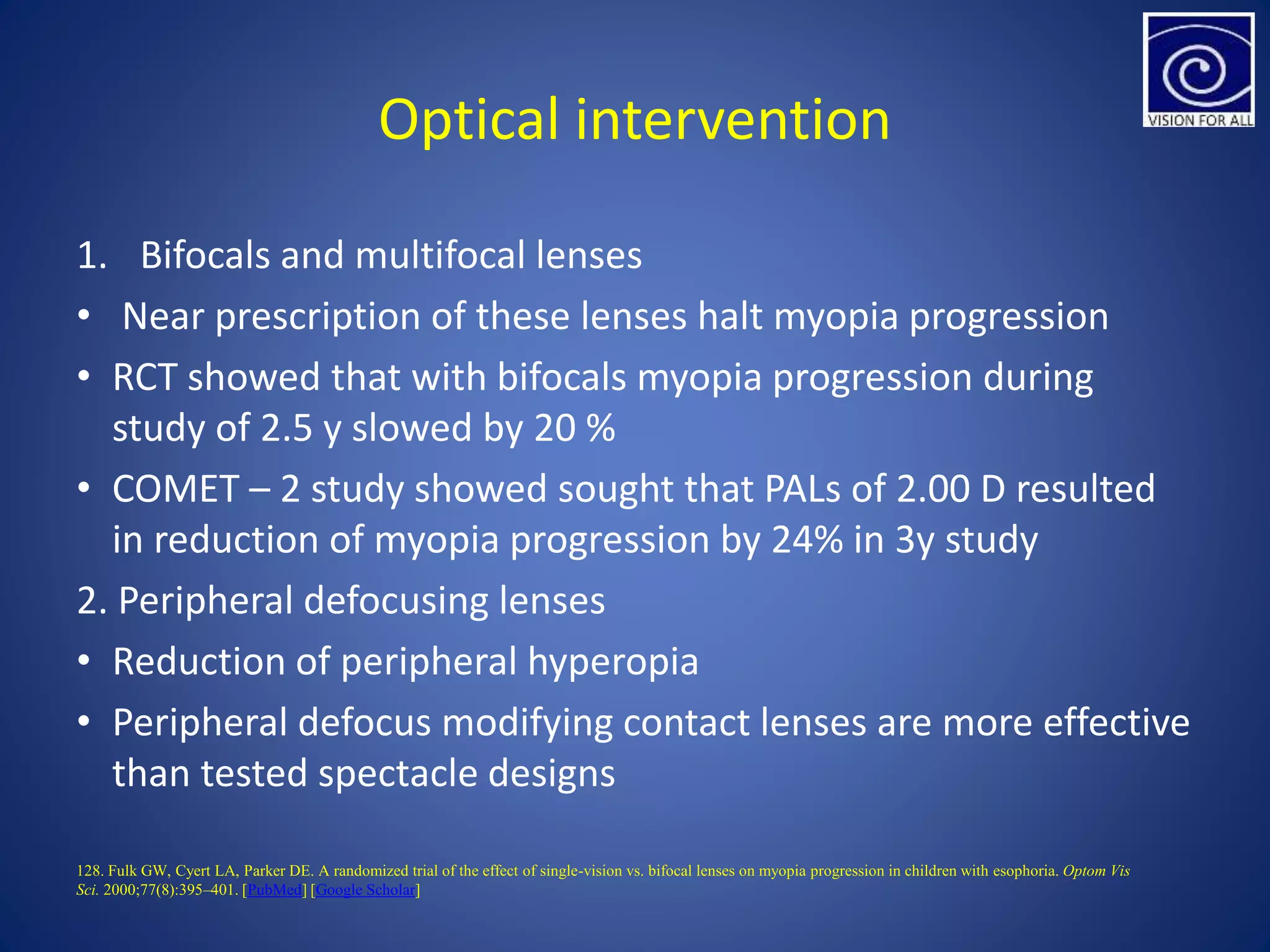 Myopia classification ,prevalence , pathological myopia & its control ...