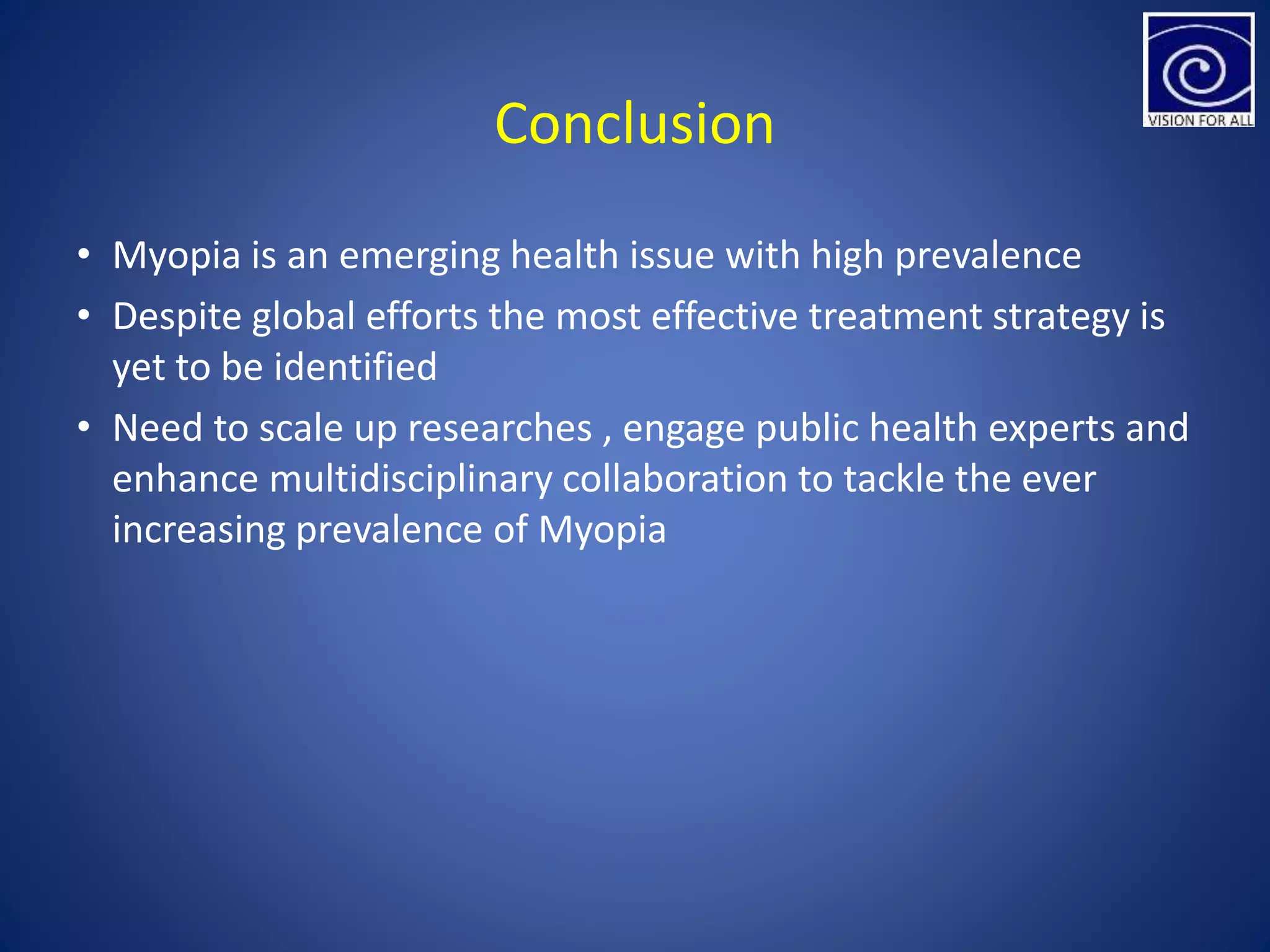 Myopia classification ,prevalence , pathological myopia & its control ...