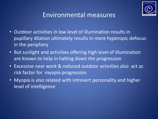 Myopia classification ,prevalence , pathological myopia & its control ...