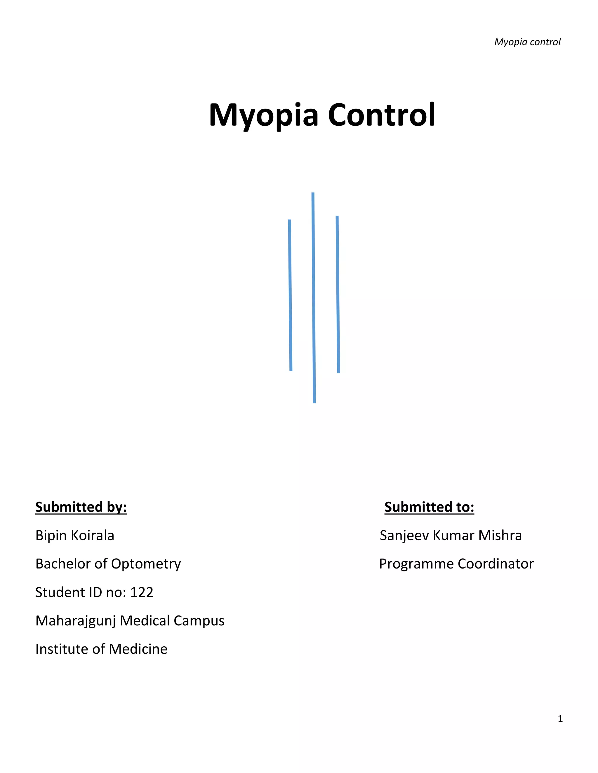 Myopia control | PDF