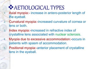 MYOPIA A REFRACTIVE ERROR OF AN EYE | PPTX