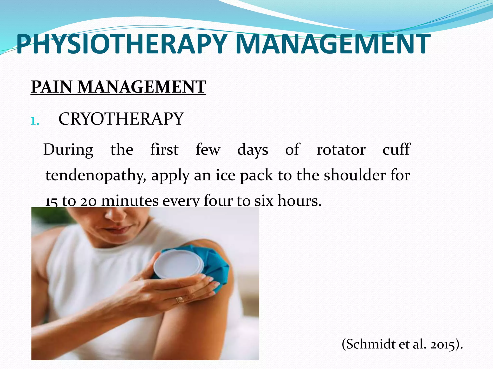 PHYSIOTHERAPY MANAGEMENT OF ROTATOR CUFF TENDINOPATHY | PPTX