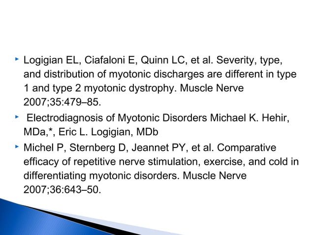 Myotonic muscle disorders | PPT