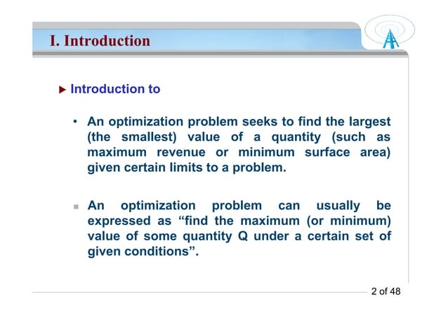 Introduction to optimization Problems | PDF