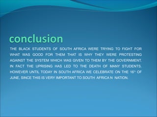 the soweto uprising of 1976. | PPT