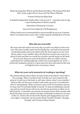 My own language development story | DOCX