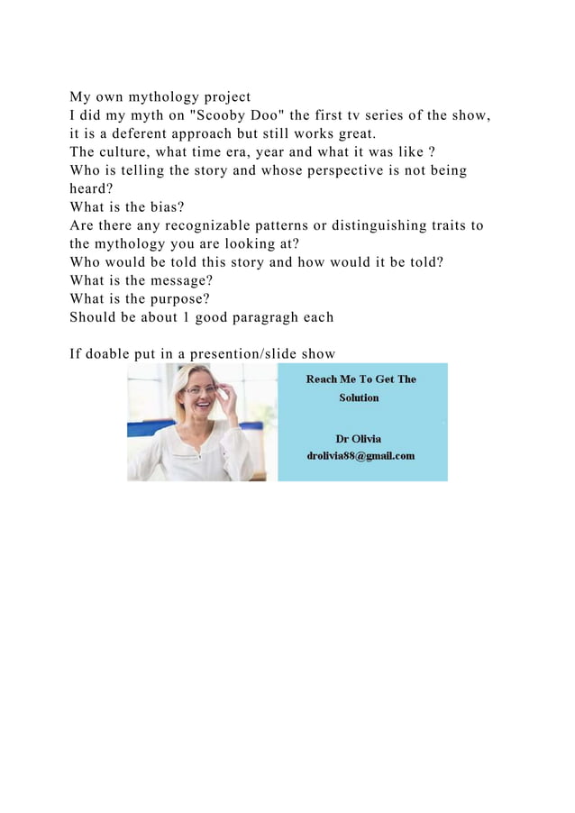 My own mythology projectI did my myth on Scooby Doo the first tv.docx