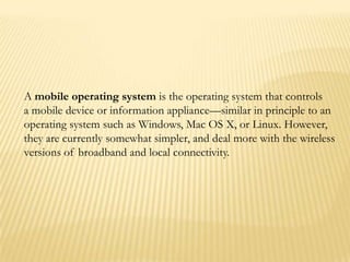 MOBILE OPERATING SYSTEM | PPTX