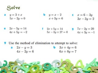 Myp10 system of linear equations with solution | PPT