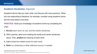 My Perspective Unit 1 for 9th Grade English | PPT