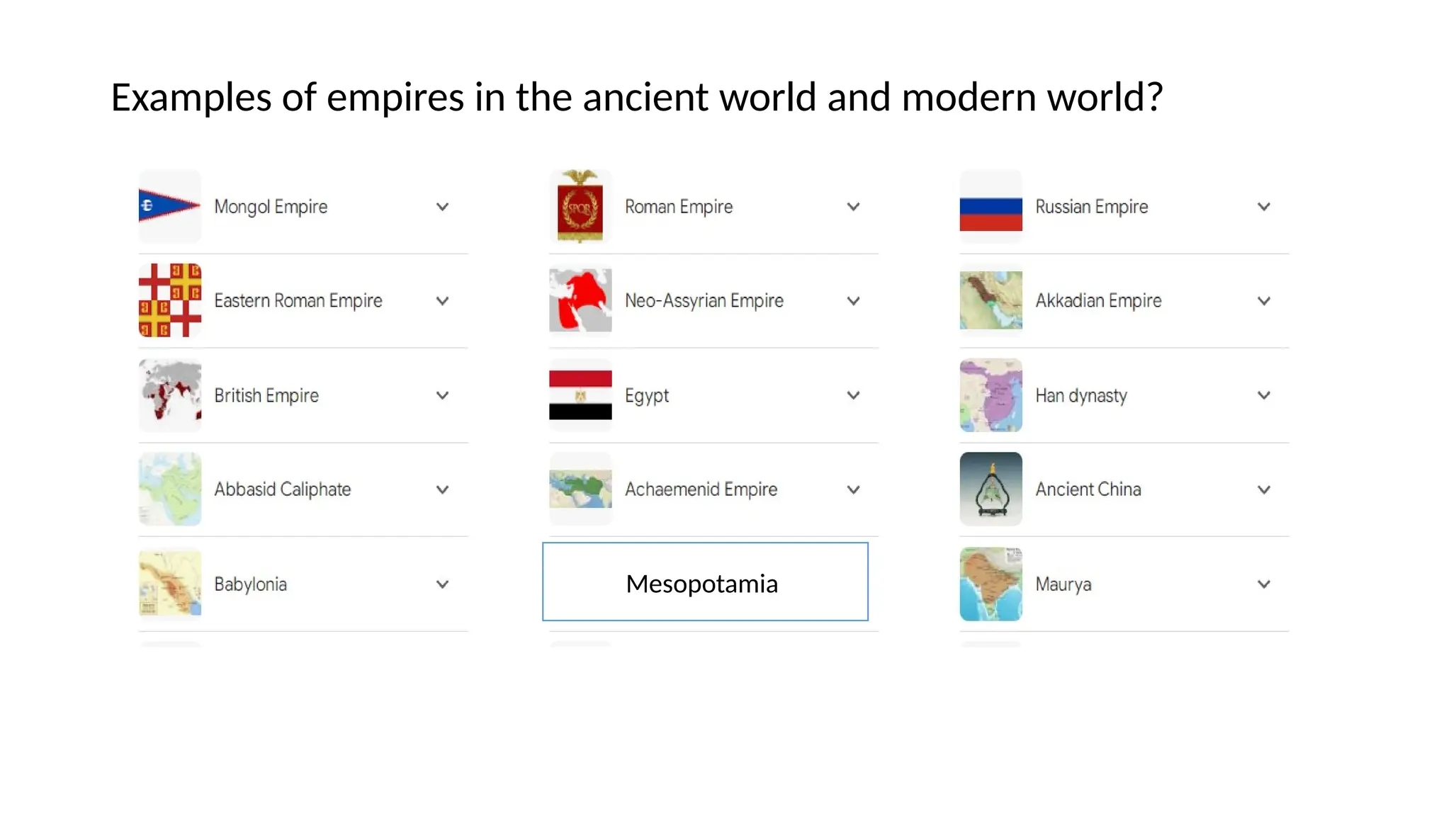 MYP3 AFTER VACATION.pptx empires and empire | PPTX