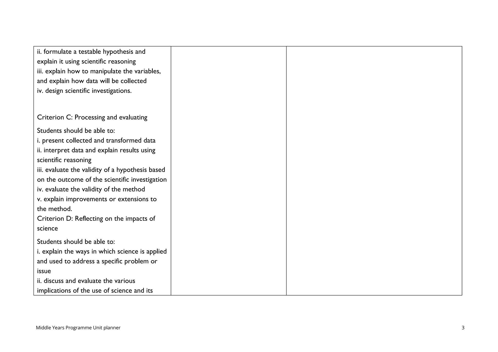 MYP 5 Physics Unit Plan- Electricity Transmission and Generation | DOCX