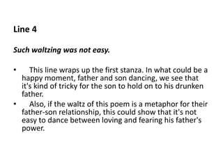 Analysis of : My papa’s waltz | PPTX