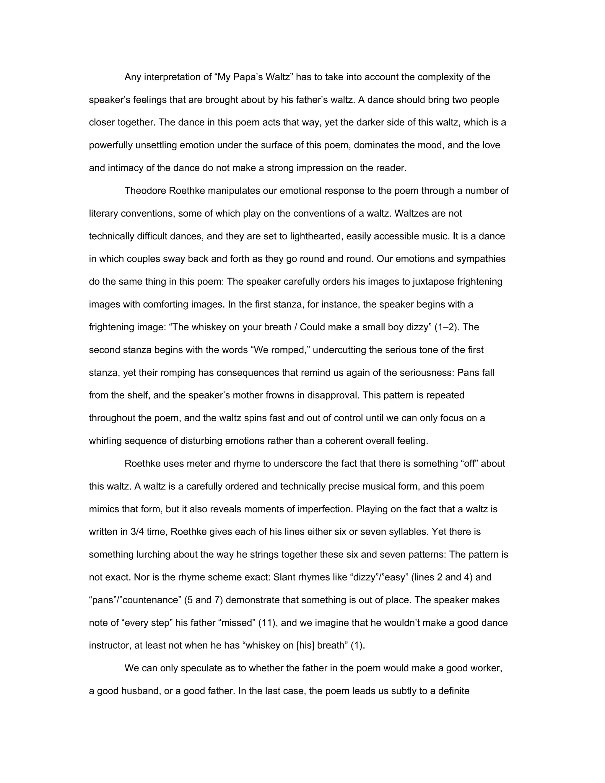 My papa's waltz new crit | PDF