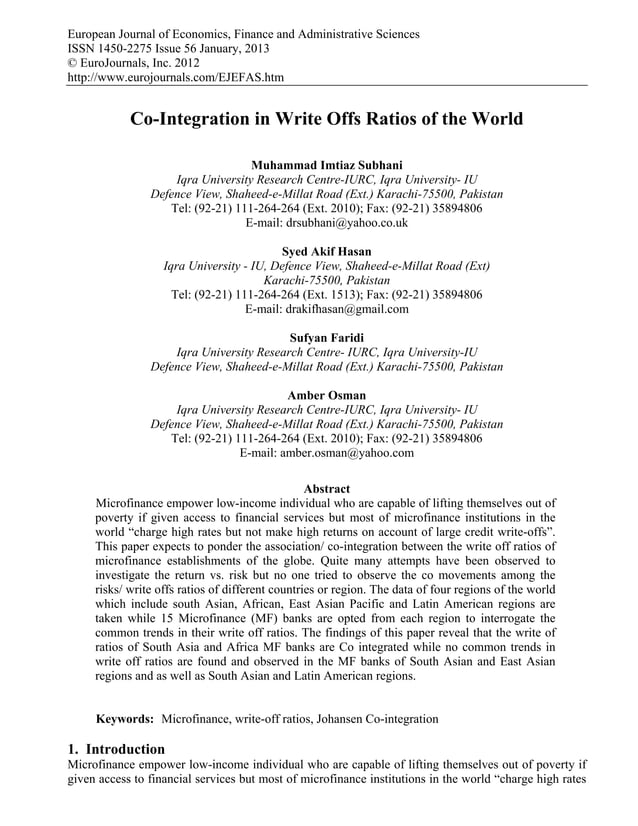 Write off Ratios | PDF