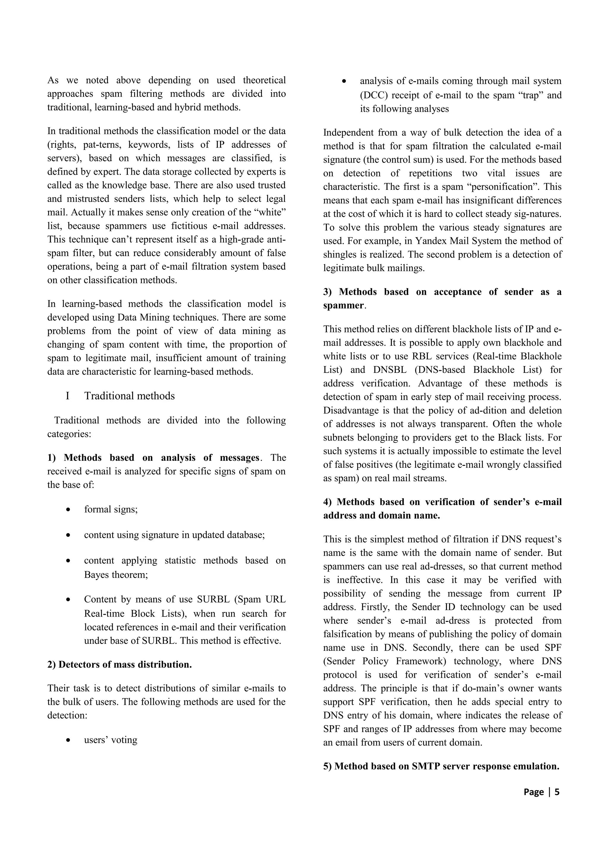 Survey On Spam Filtering Doc