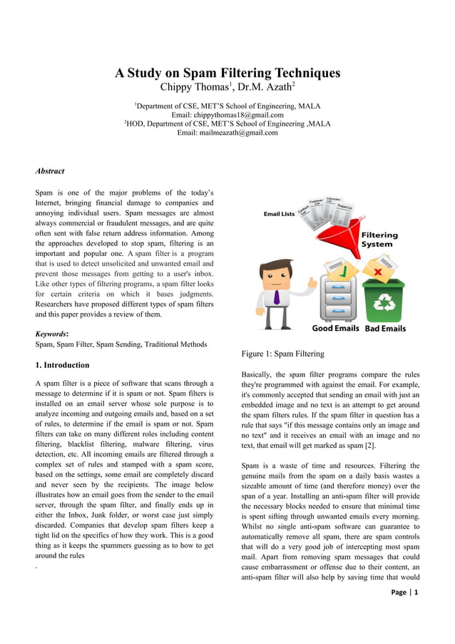 Survey on spam filtering | DOC