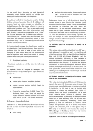 Survey on spam filtering | DOC