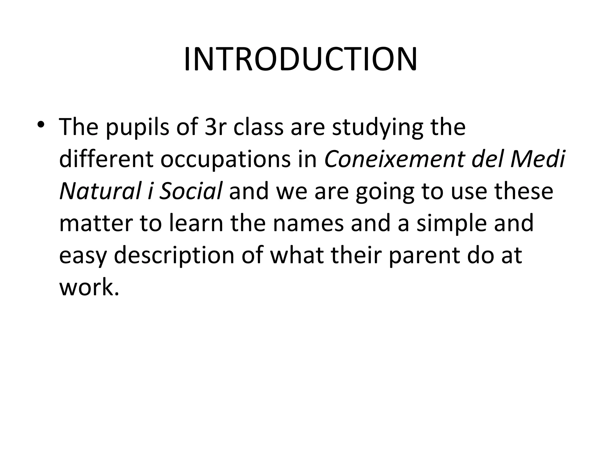 My parents professions. English project. Primary School. | PPT