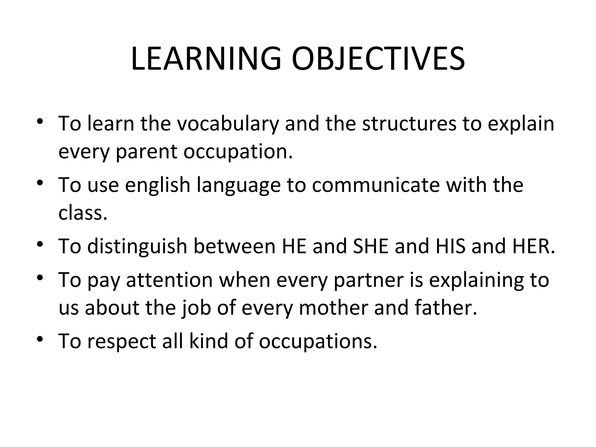 My parents professions. English project. Primary School. | PPT