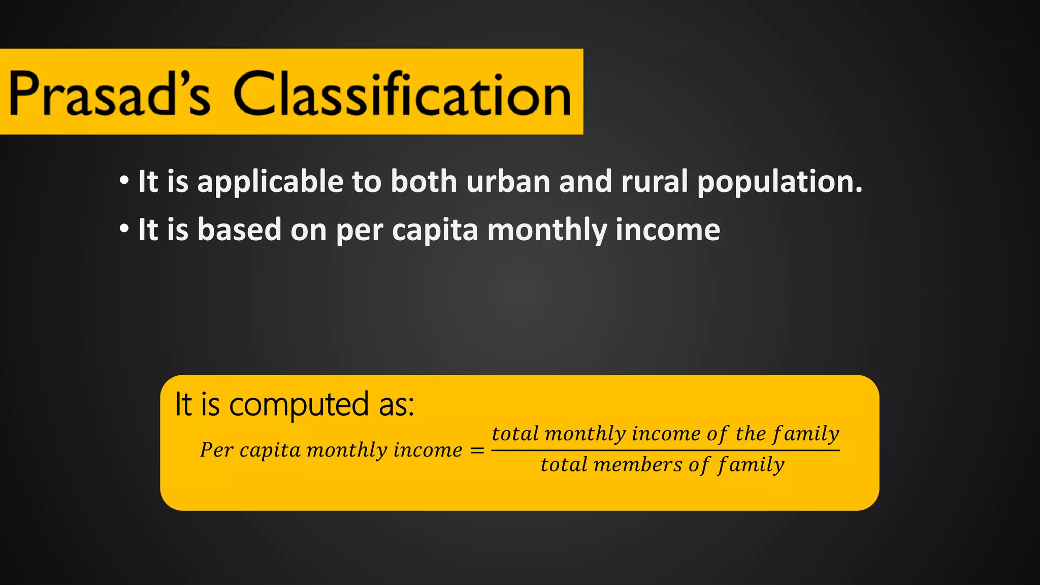 Prasad's Scale and A new Socioeconomic Classification | PPTX
