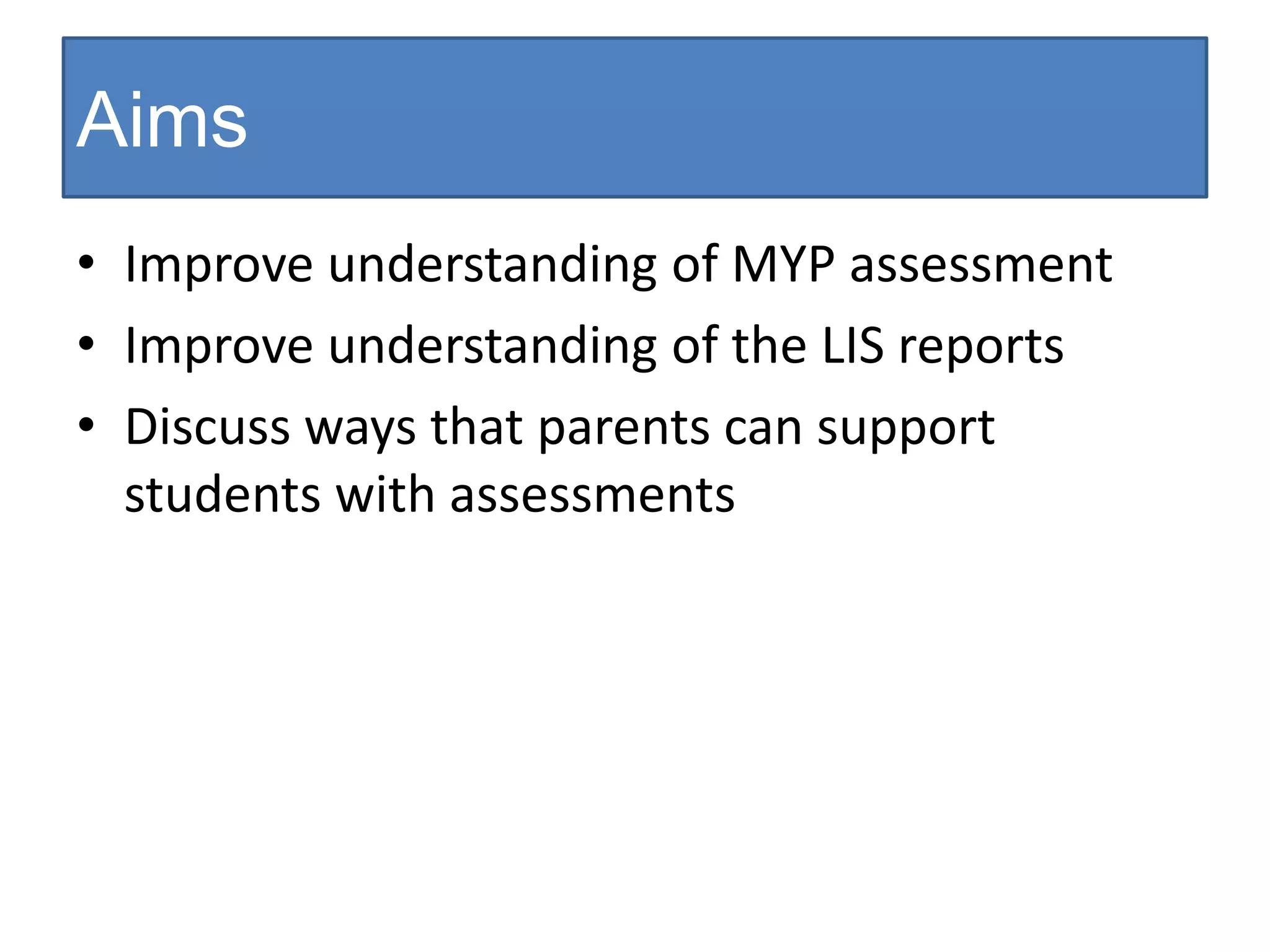 MYP Assessment Sept 2013 | PPTX